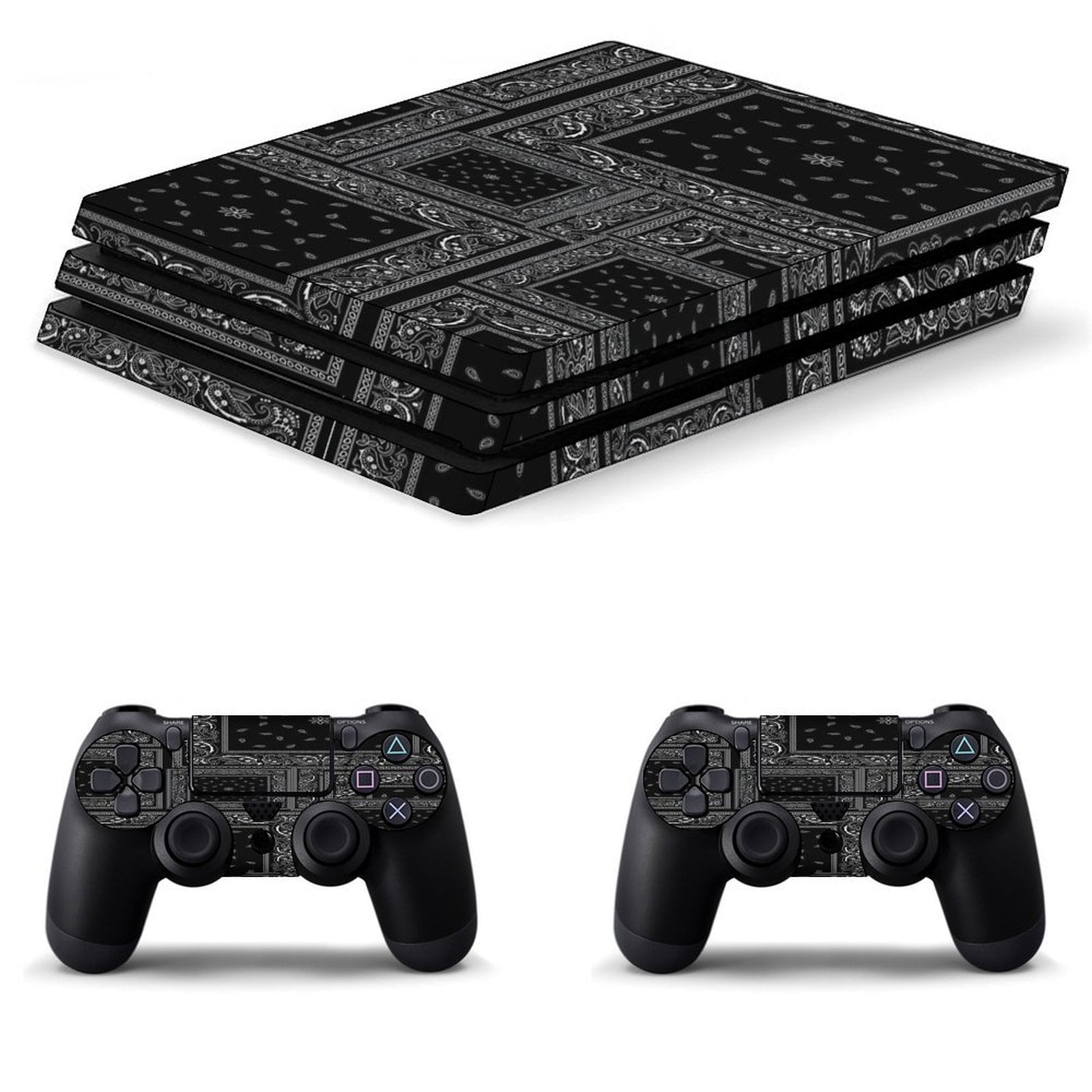 Black Irregular Bandana Print PS4/PS4 Pro/PS4 Slim Skin Sticker For ...