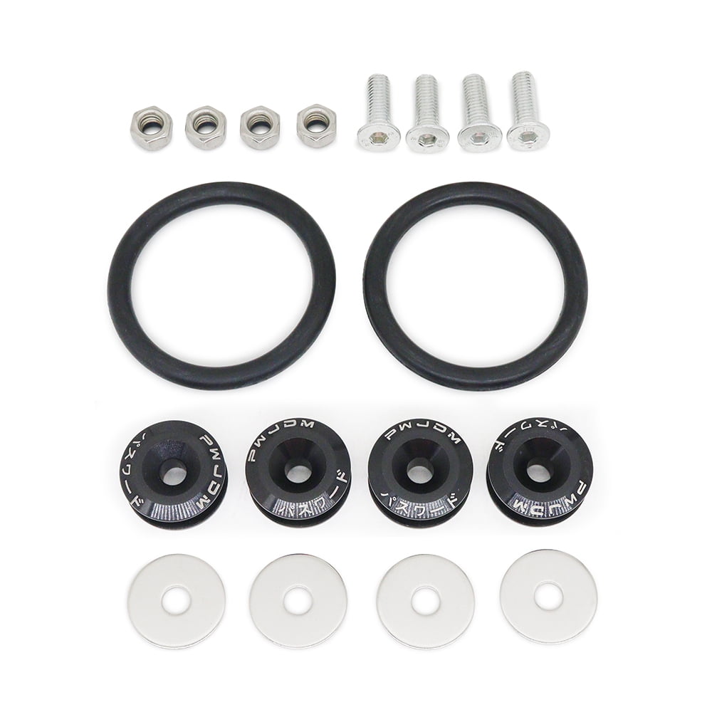 Black-JDM Style Quick Release Fastener Kit for Car Front Bumper, Rear ...