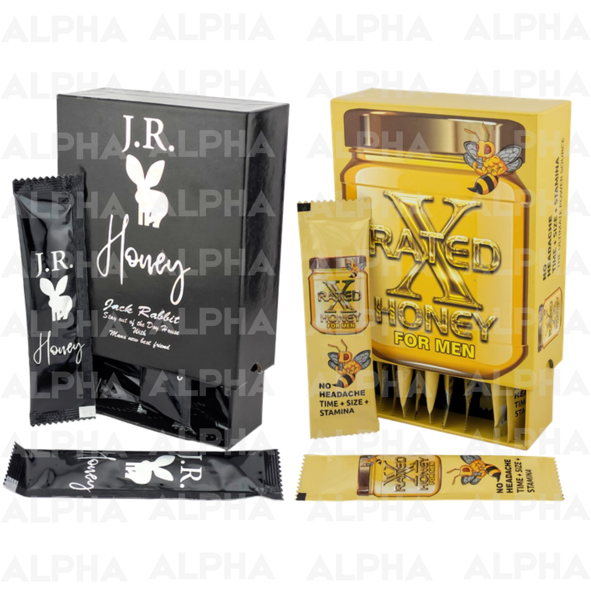 Black JR Rated Hard Honey VIP Deal: Jack Rabbit Halal Honey & X.Rated Honey Strong Sachets (Pack ...