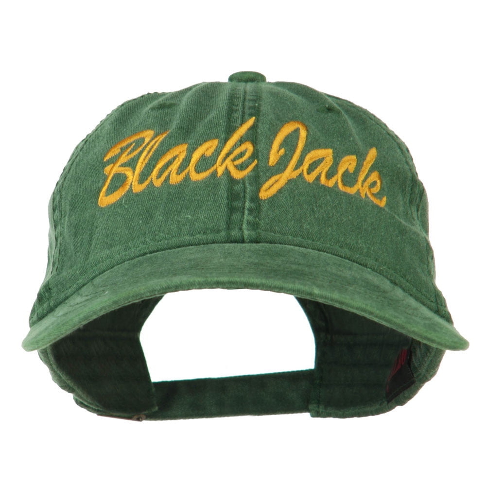 Black Jack Embroidered Washed Cap - Dark Green OSFM - Walmart.com
