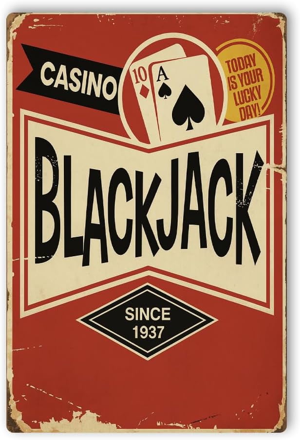 Black Jack Rules Metal Poster by DC | Vintage Tin Sign Wall Art for ...