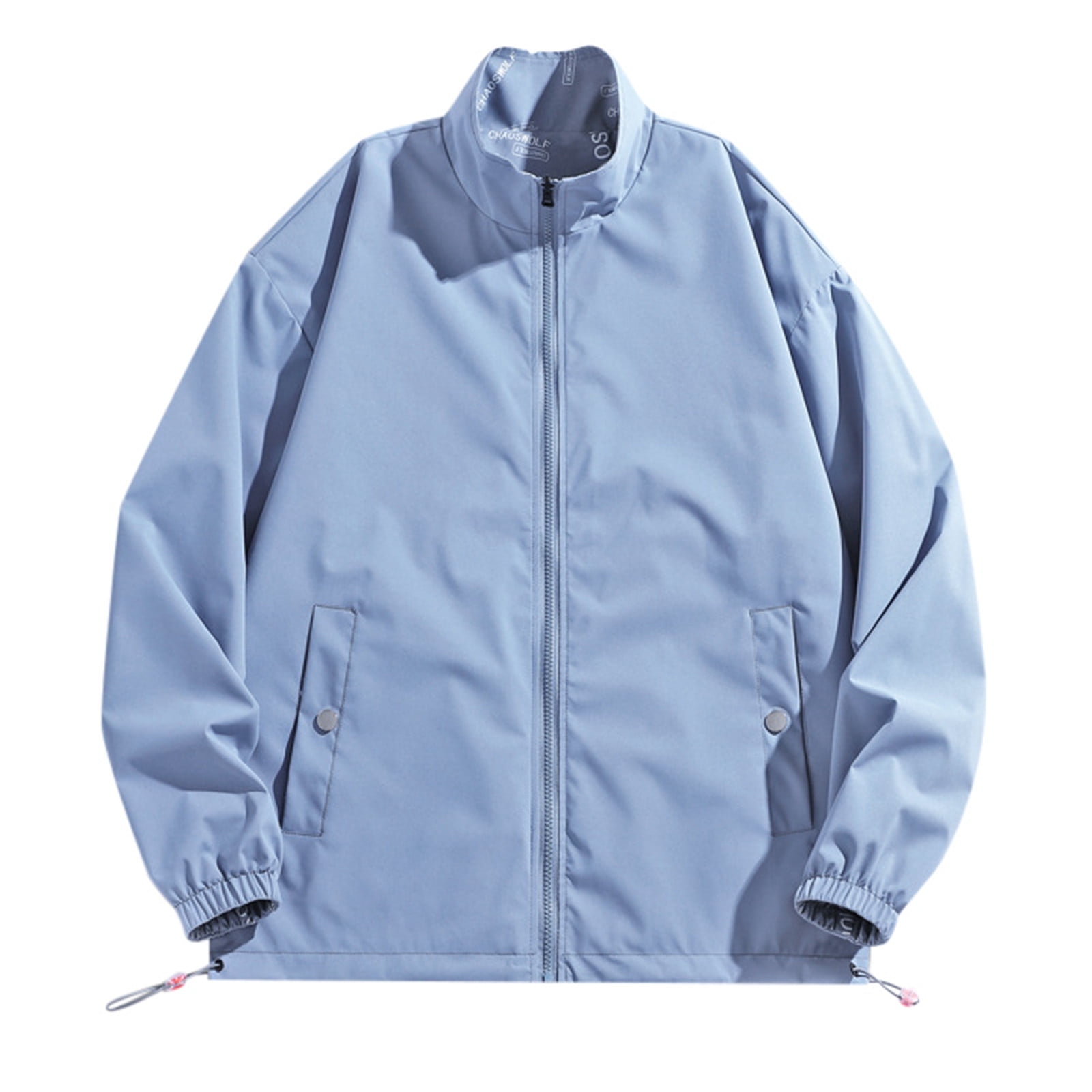 Black Jacket for Men,Men's Reversible Standing Collar Work Jacket ...