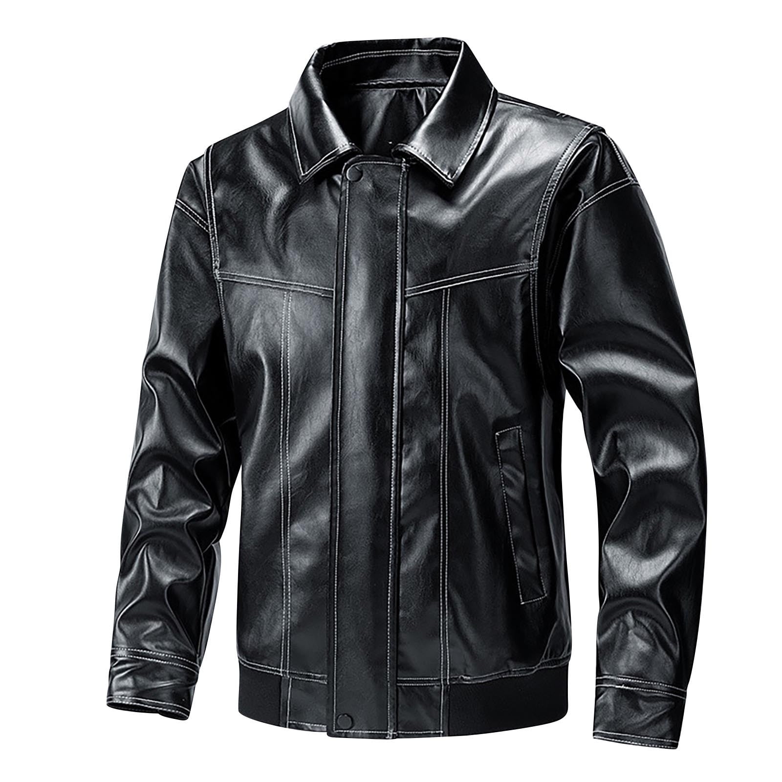 Black Jackets for Mens Fall Winter Long Sleeve Collared Turtle Neck ...