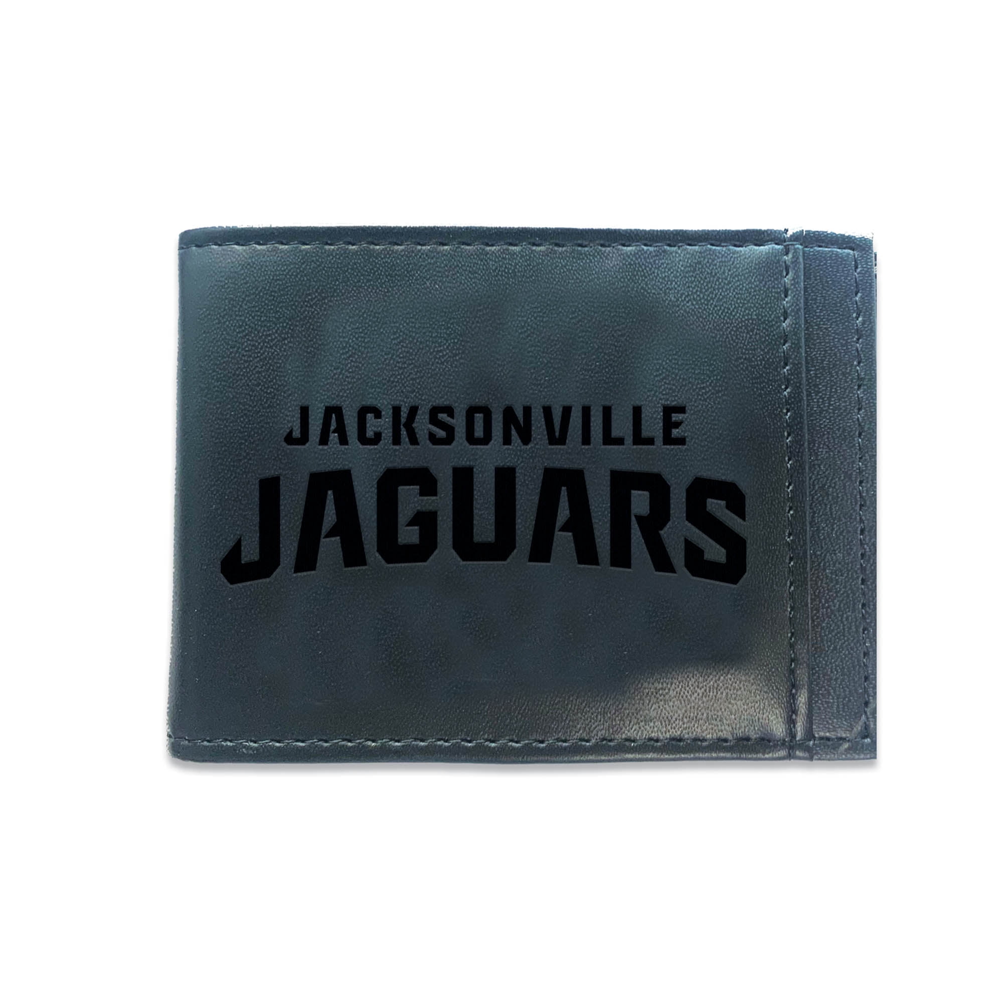 Black Jacksonville Jaguars Hybrid Leather Front Pocket Bi-Fold Wallet ...