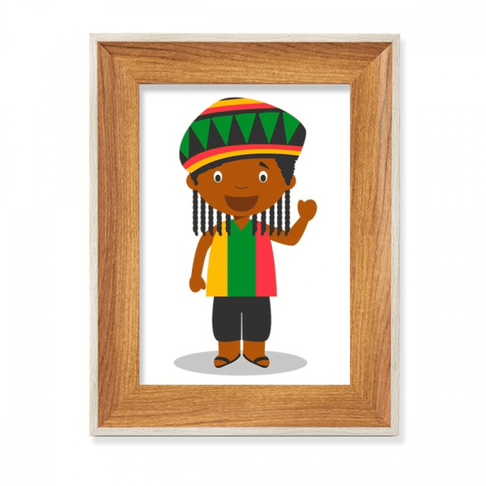 Black Jamaica Cartoon Desktop Wooden Photo Frame Display Picture Art ...