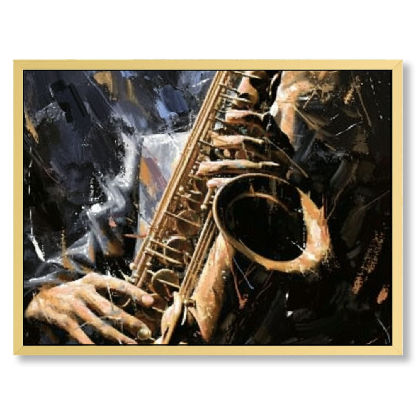 Black Jazz Canvas Wall Art Saxophone Painting Prints Black Music ...