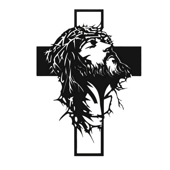 Black Jesus Crucifix Metal Art: A Detailed Vertical Wall Sculpture for ...
