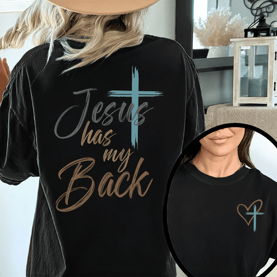 Black Jesus Has My Back Graphic Tees Print Tshirt Shirts Christian ...