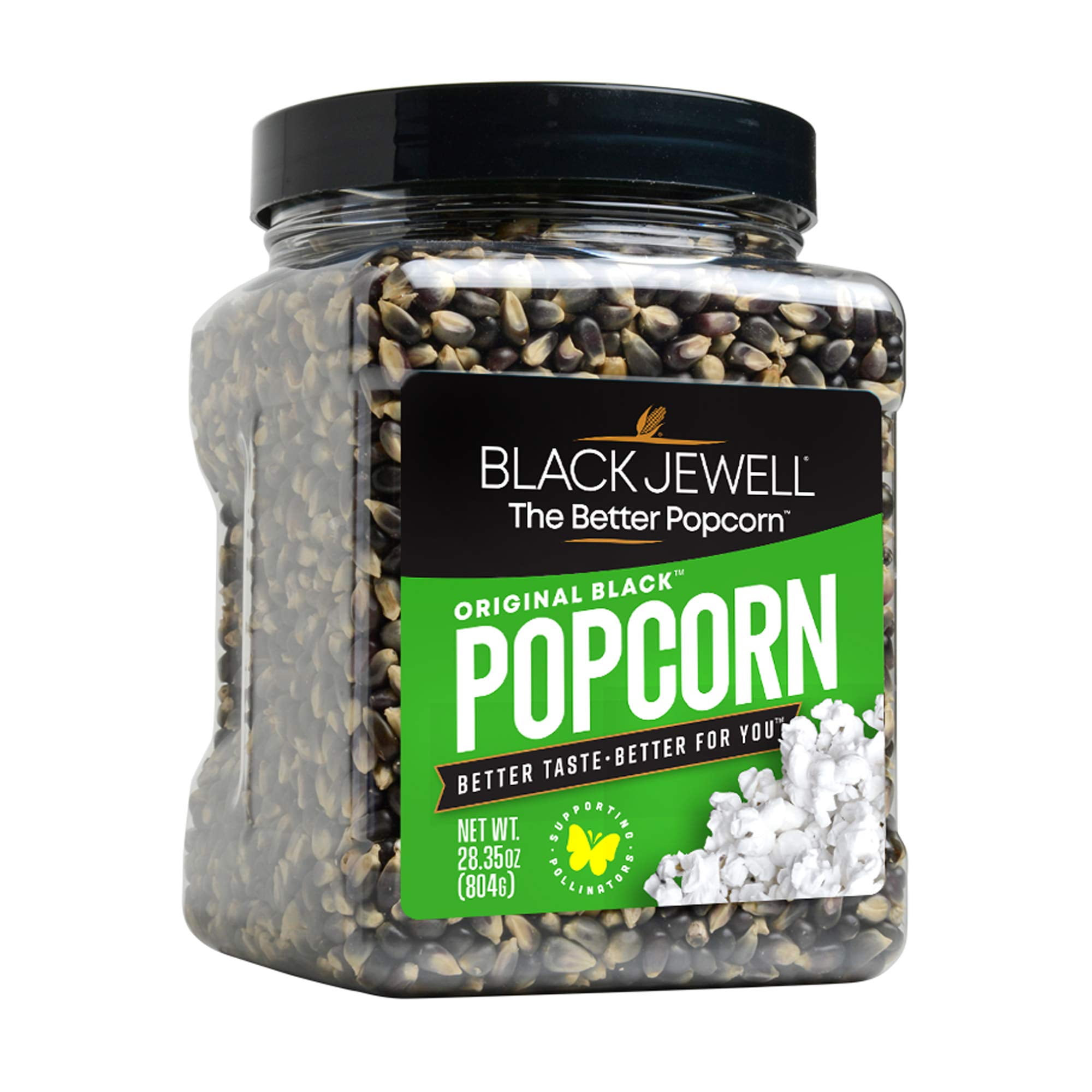 Black Jewell Hulless Popcorn, RRF12 Original Black Kernels Pops White ...