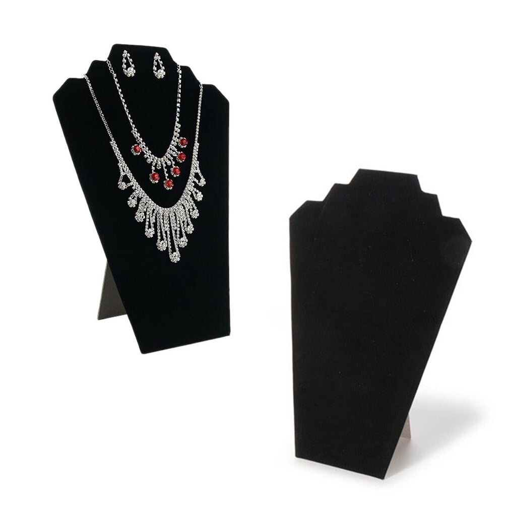 Black Jewelry Necklace Display Stand Neck Chain Holders Jewelry Bust ...