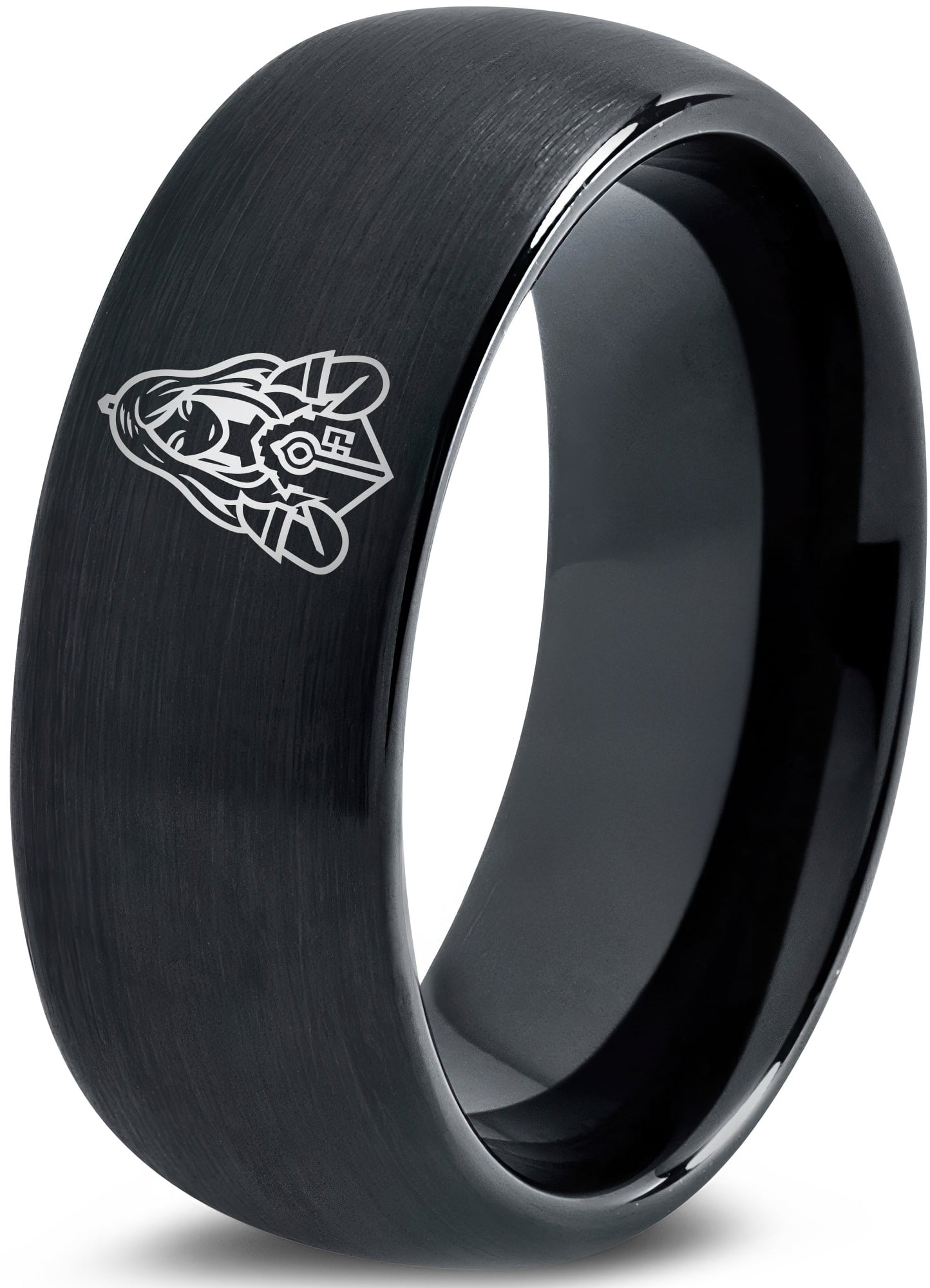 Gamer Black Rings Women Tungsten Handmade Gift Mom Jewelry Name Ring ...