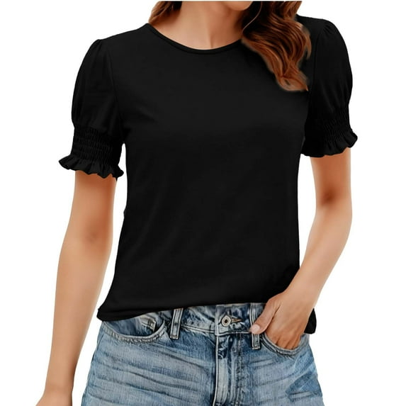 Black Juniors Crew Neck Spandex Tshirts Tops Tee for Women Lace Short ...
