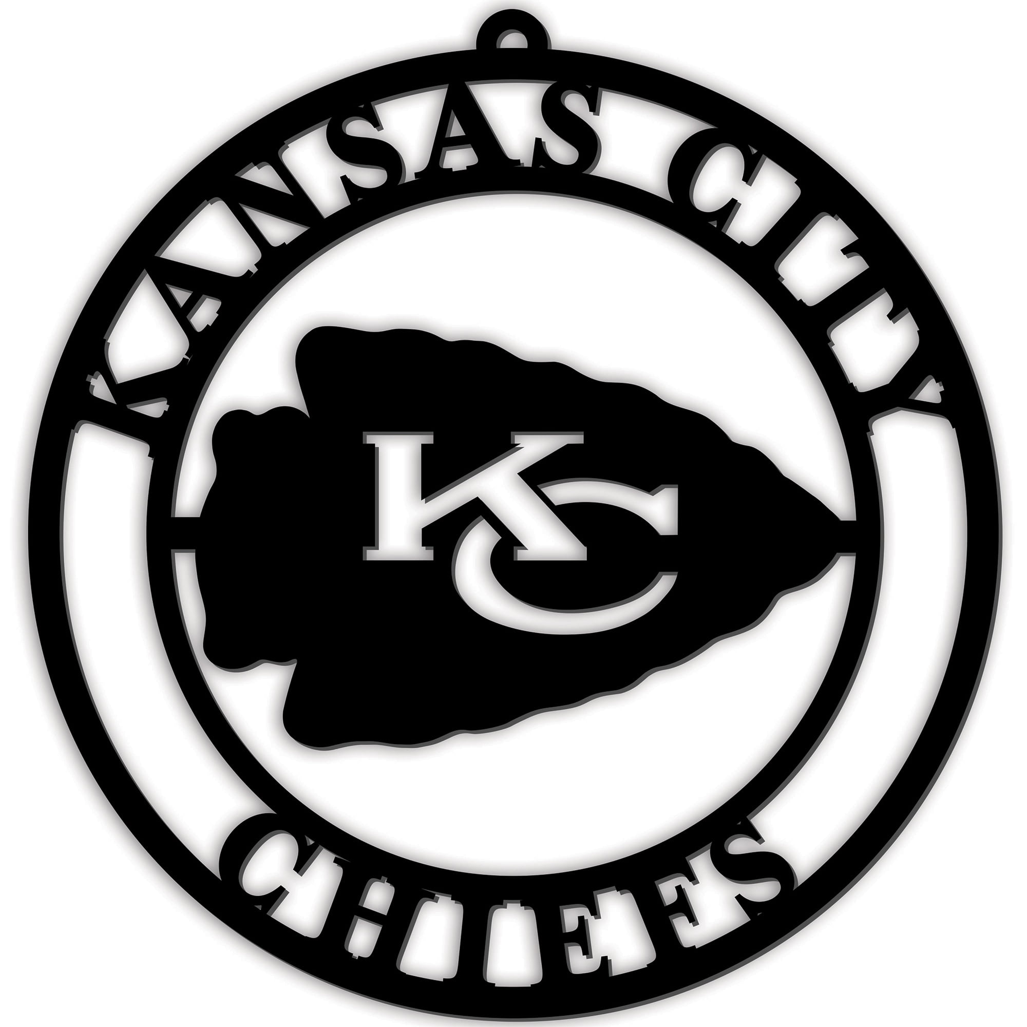 Black Kansas City Chiefs 16'' Team Logo Cutout - Walmart.com