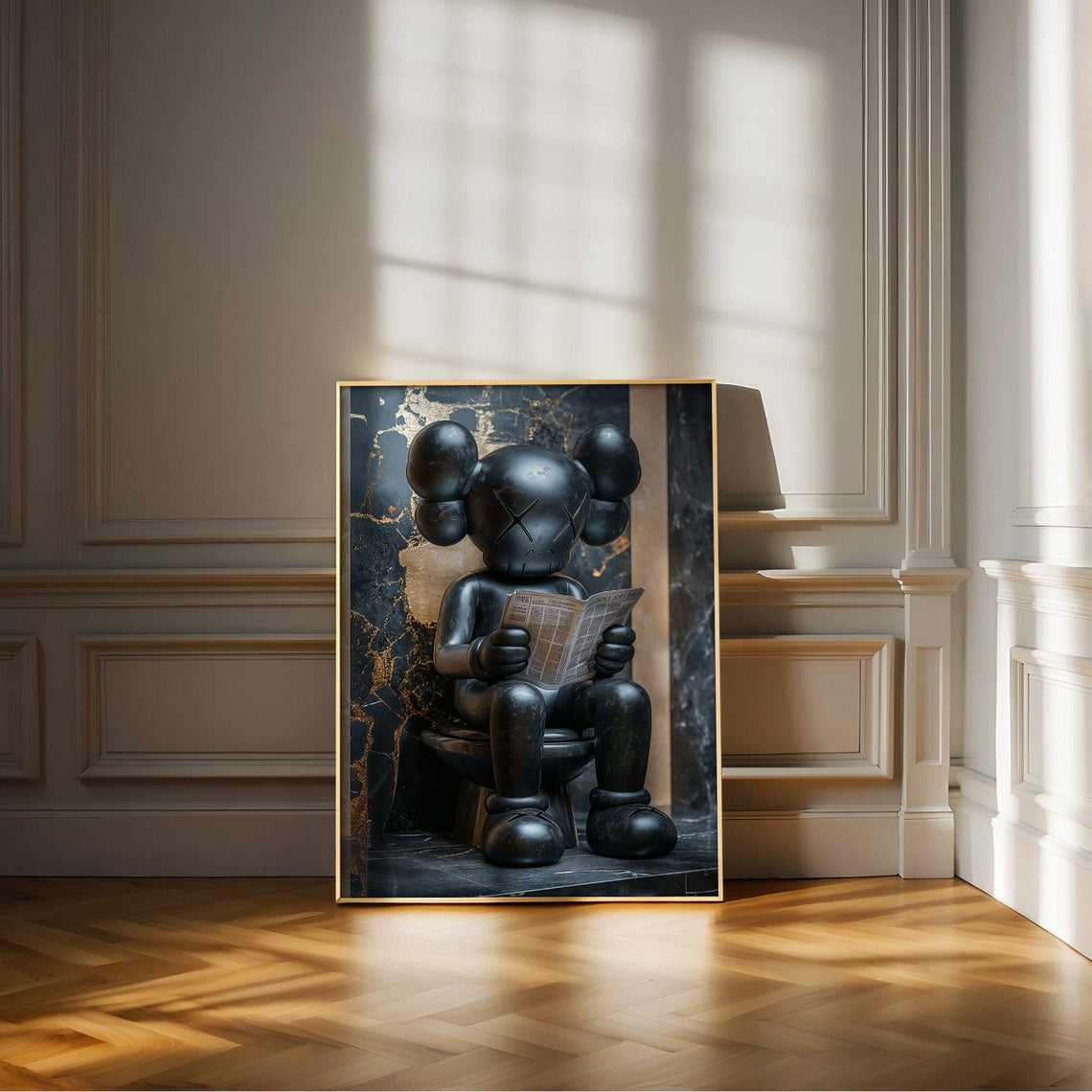 Black Kaws on Toilet, Funny Hypebeast Design, Minimalist Kaws Graffiti ...