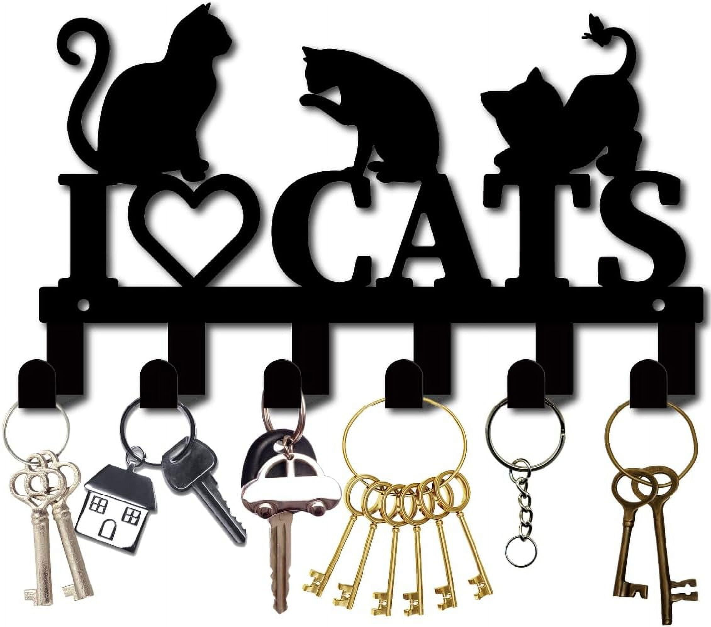 Black Key Holder Iron Key Wall Mounted Key Hooks for Wall Key Hangers ...