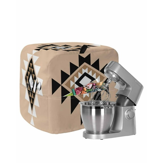 Black Khaki Boho Stand Mixer Dust Cover with Storage Pocket & Handles ...
