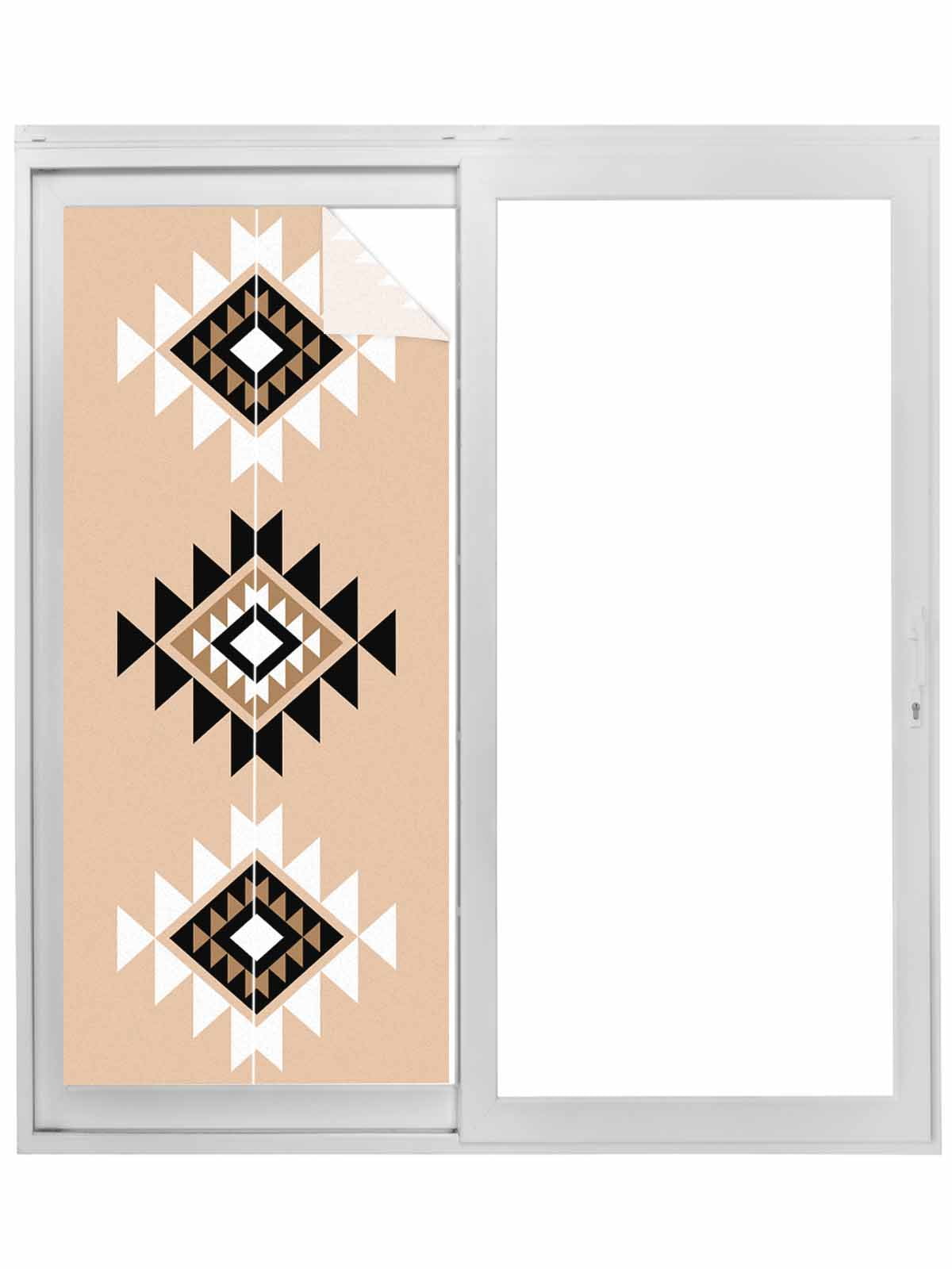 Black Khaki Boho Window Privacy Film Stained Glass Window Film ...