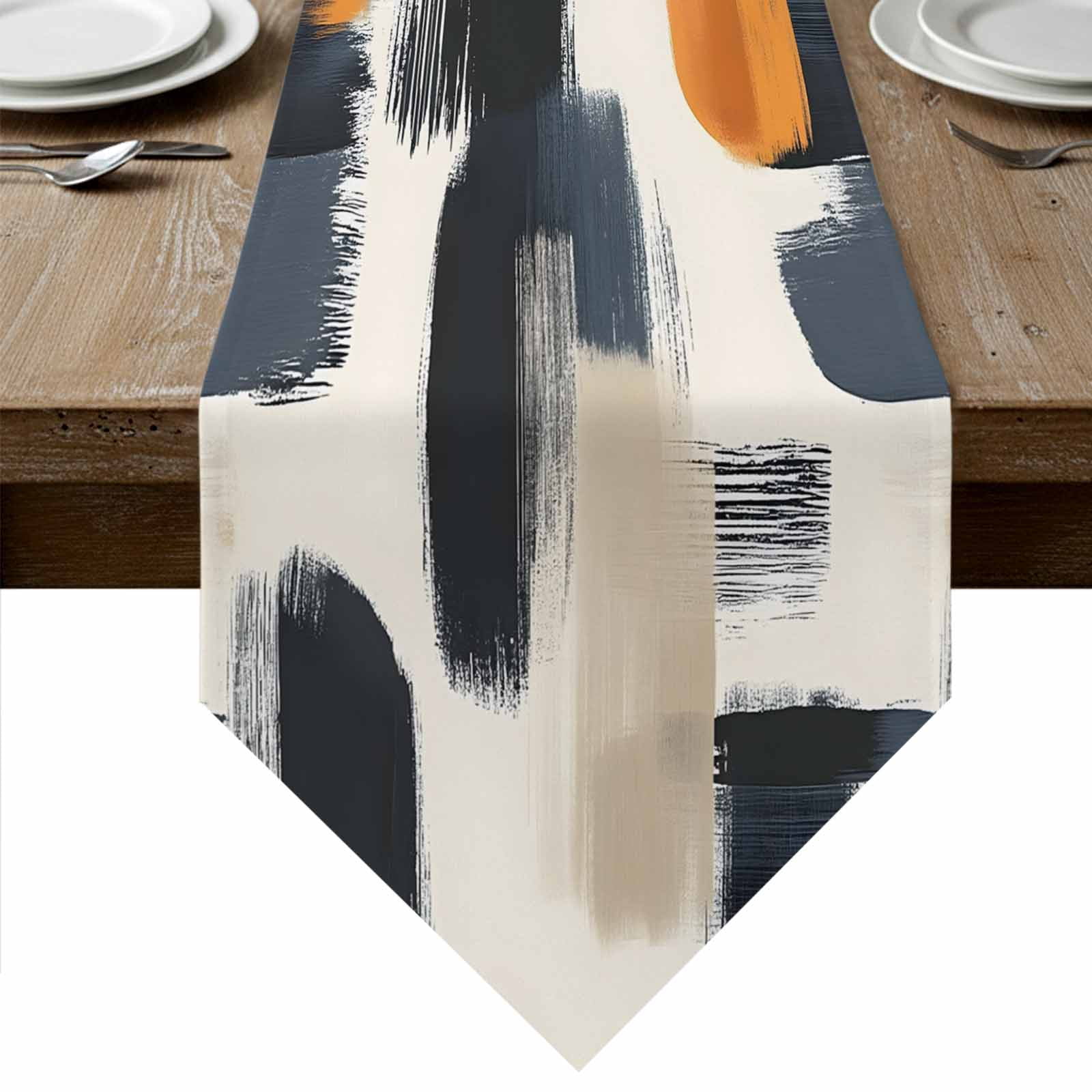 Black Khaki Table Runner Linen Burlap Table Runner 36 Inches Small ...