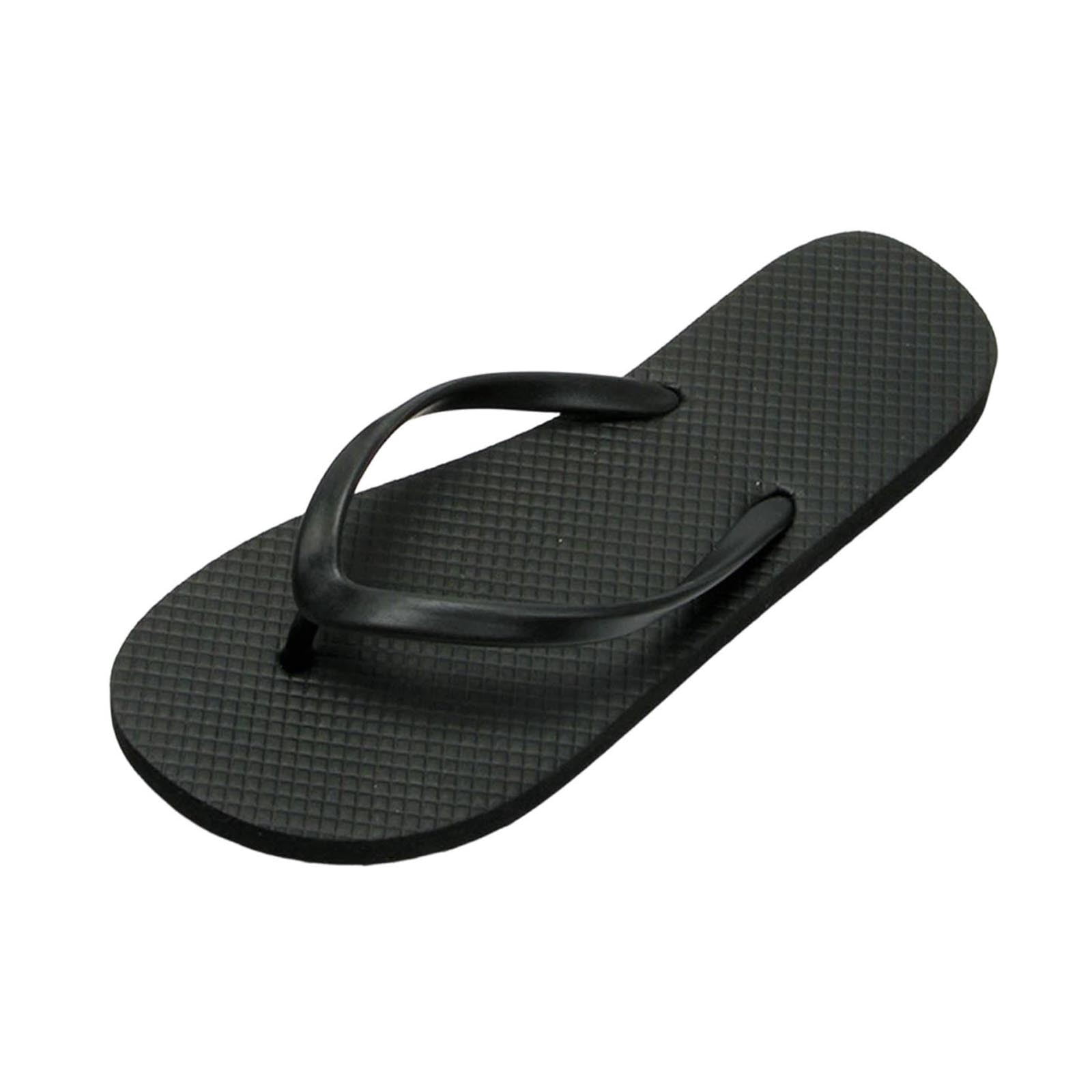 Black Kids Adults Flip Flops Slippers Soft Sole Indoor Outdoor Casual ...