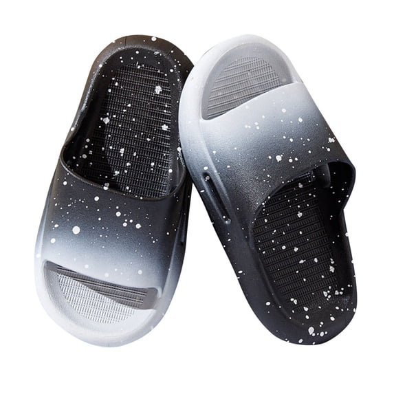 Black Kids Gradient Design Water Slippers For Beach And Pool Soft Sole ...