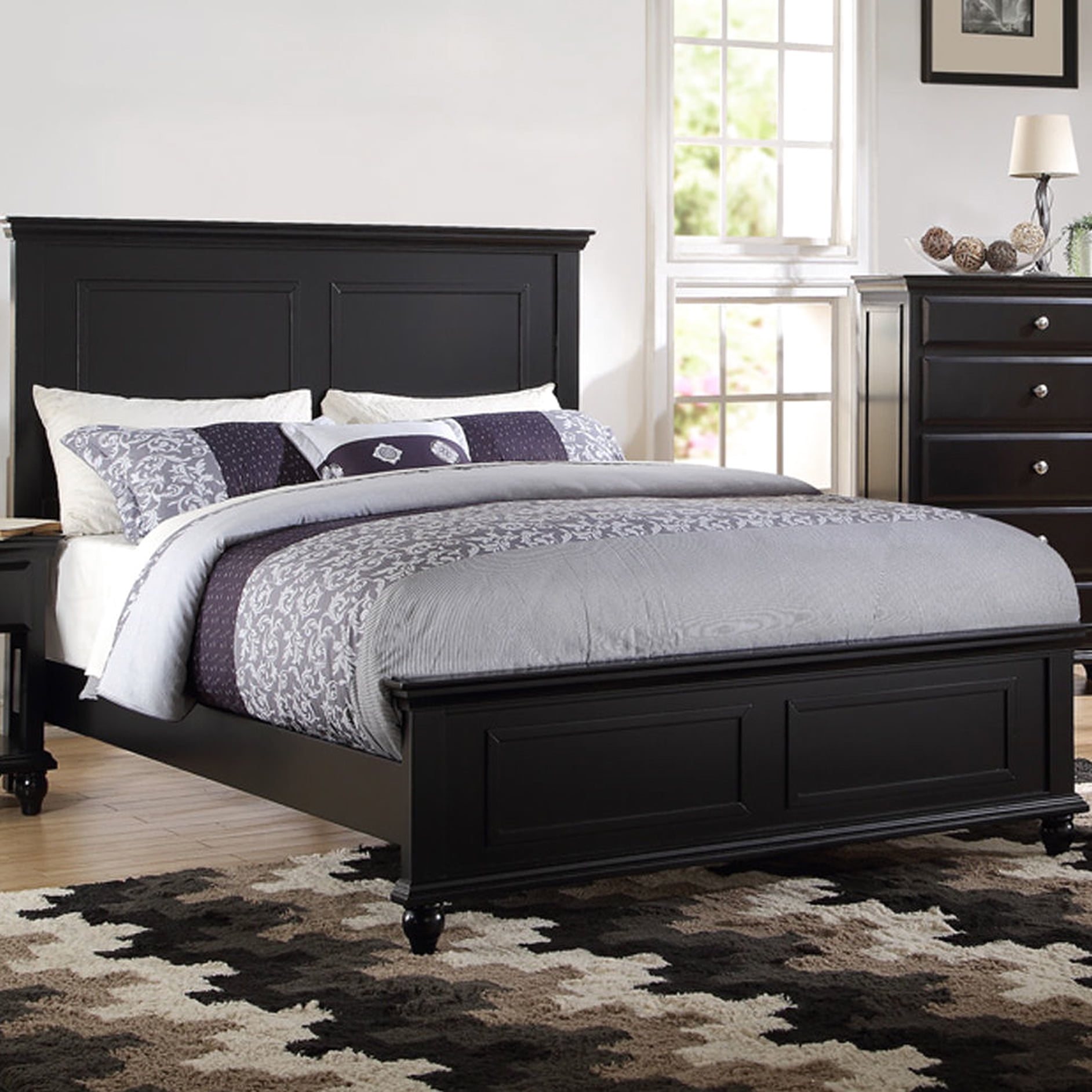 Black King Size Bed, Contemporary Bedroom Furniture With Attractive ...
