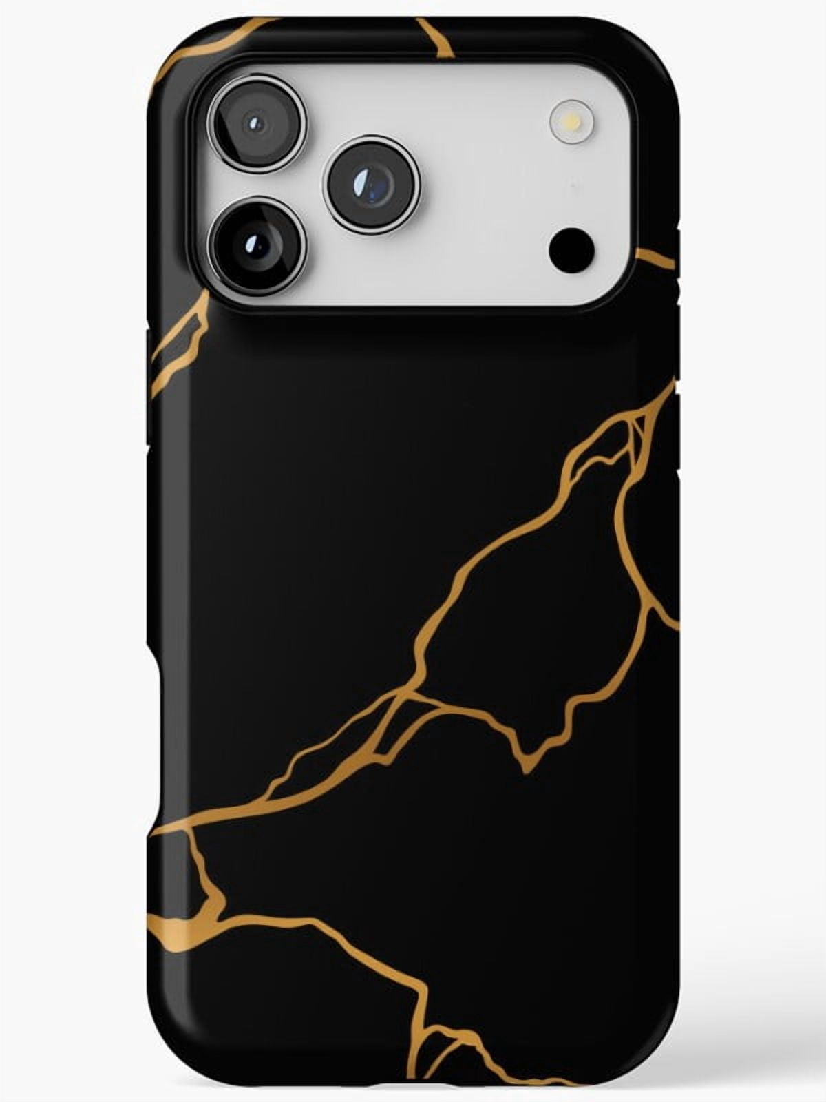 Black Kintsugi H899, Case for iPhone 17 16 15 14 13 12 11 Pro Max ...