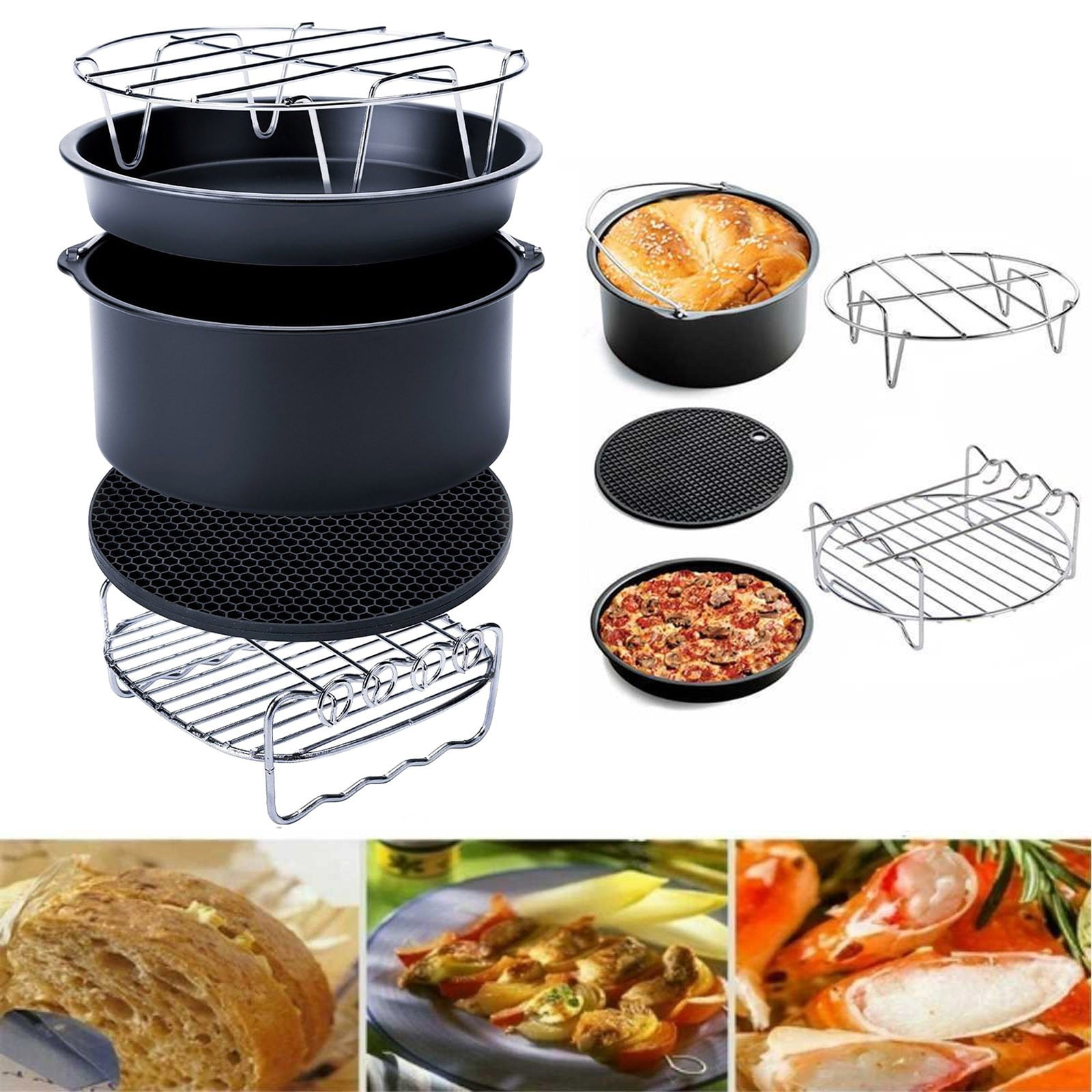 Black Kitchen Air Fryer 5 In 1 Multifunctional Air Fryer Accessories ...