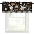 Black Kitchen Baker Valances for Windows Farmhouse Kitchen Curtains ...
