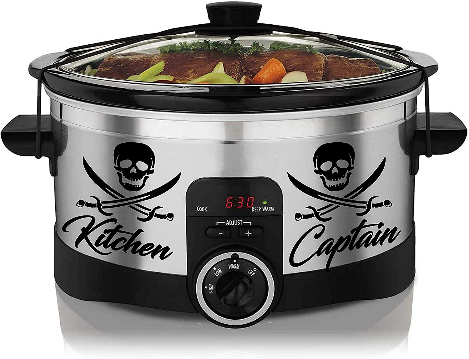 Black Kitchen Captain Sticker Skin for Slow Cooker (3-5 Quart, Black ...