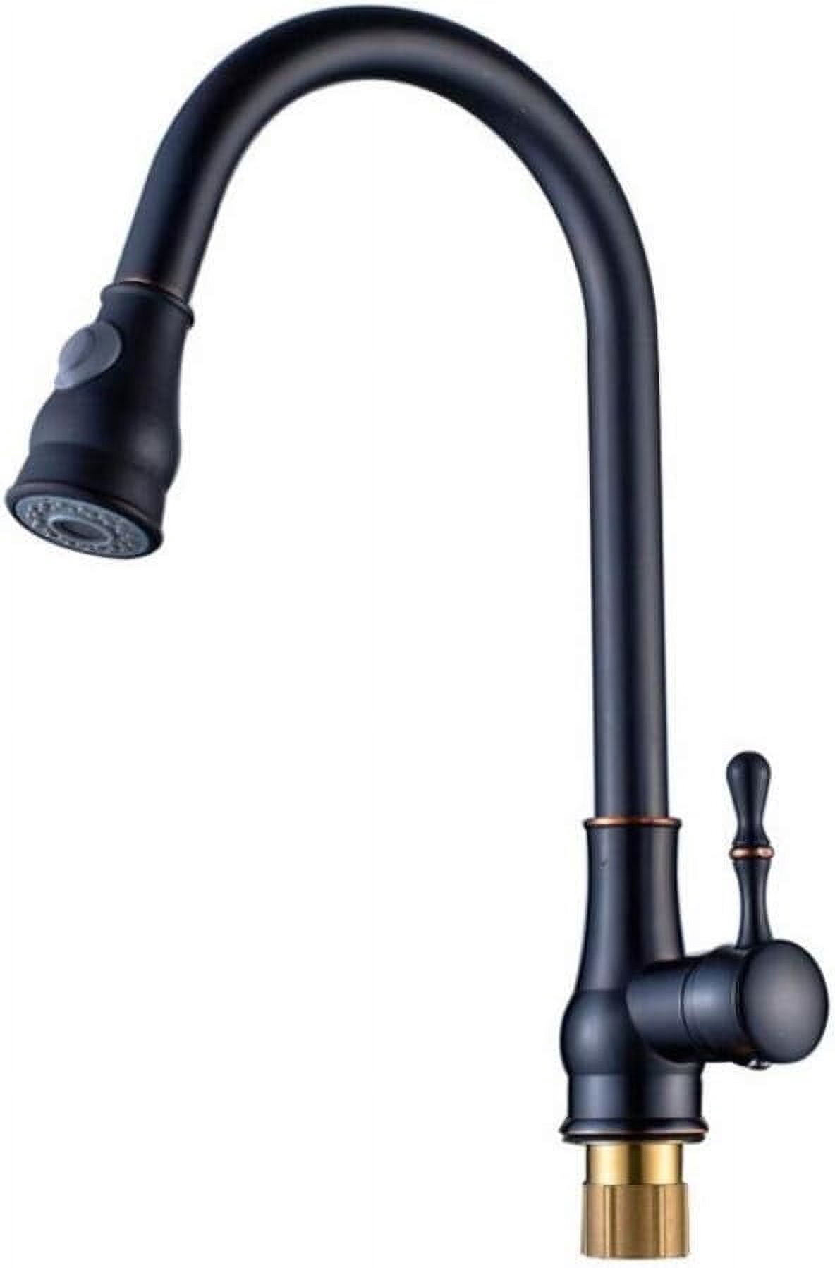 Black Kitchen Draw Cold and Hot Water Faucet All Copper Washing Pot ...