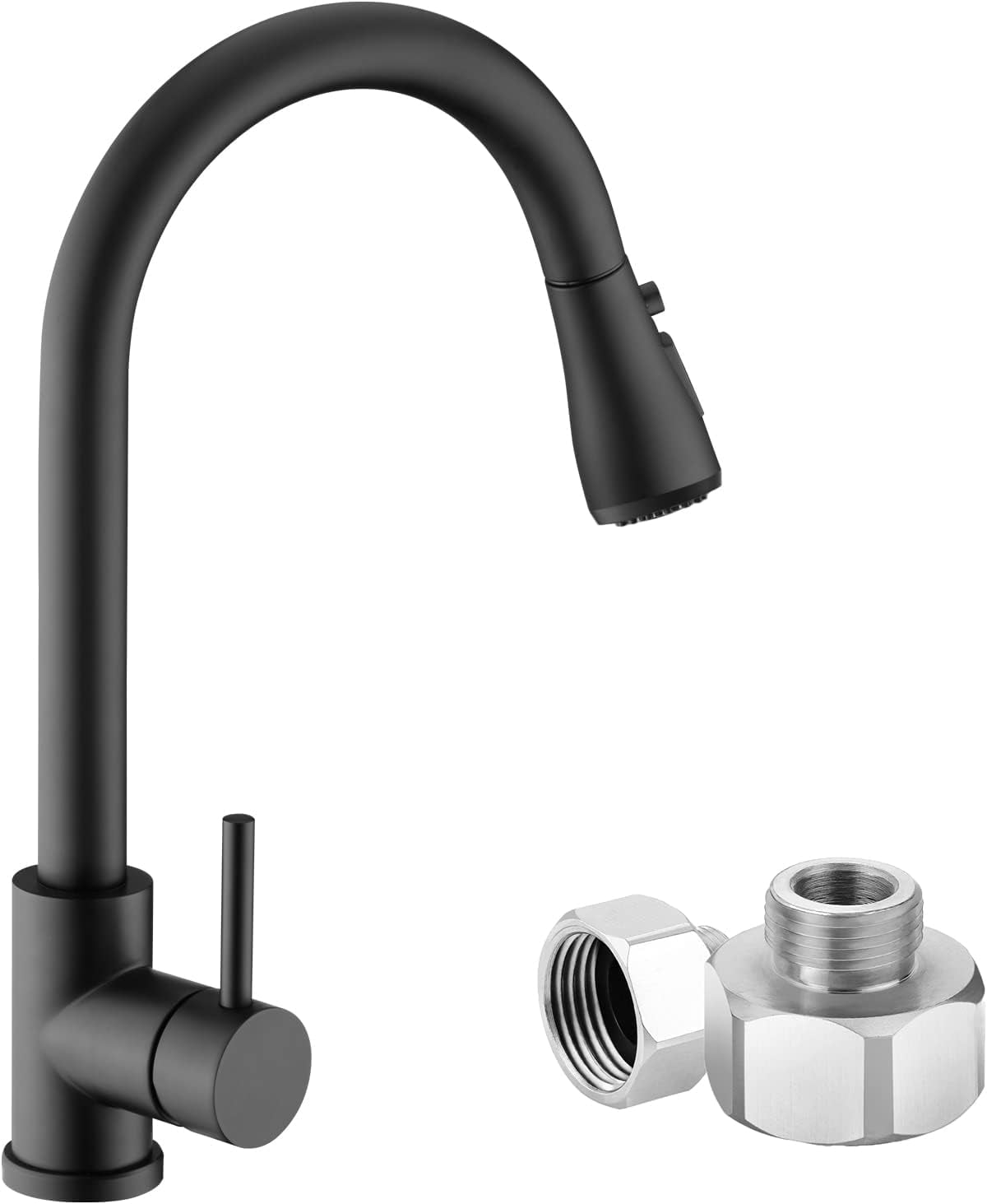Black Kitchen Faucet with Pull Down Sprayer, VFauosit Industrial ...