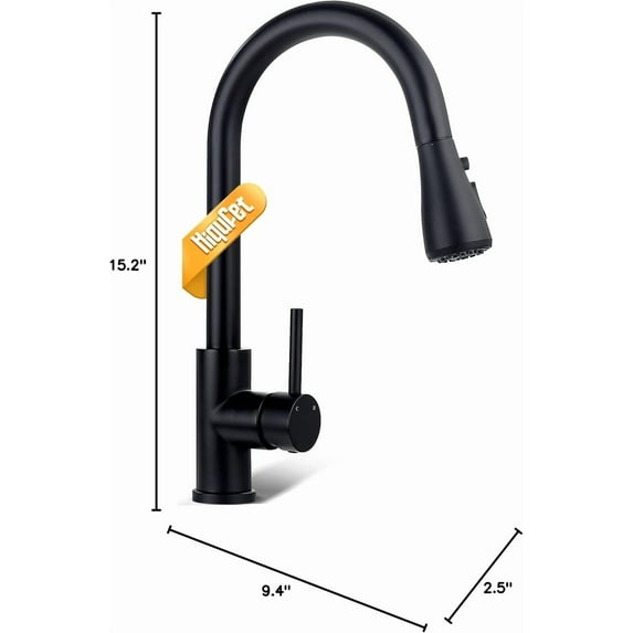 Black Kitchen Faucet with Pull Down Sprayer, Rv Kitchen Sink Faucets ...