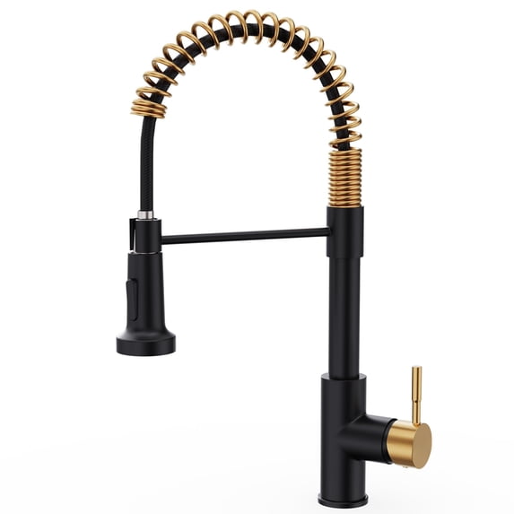 Black And Kitchen Faucet With Pull Down Sprayer Single Hole Stainless ...