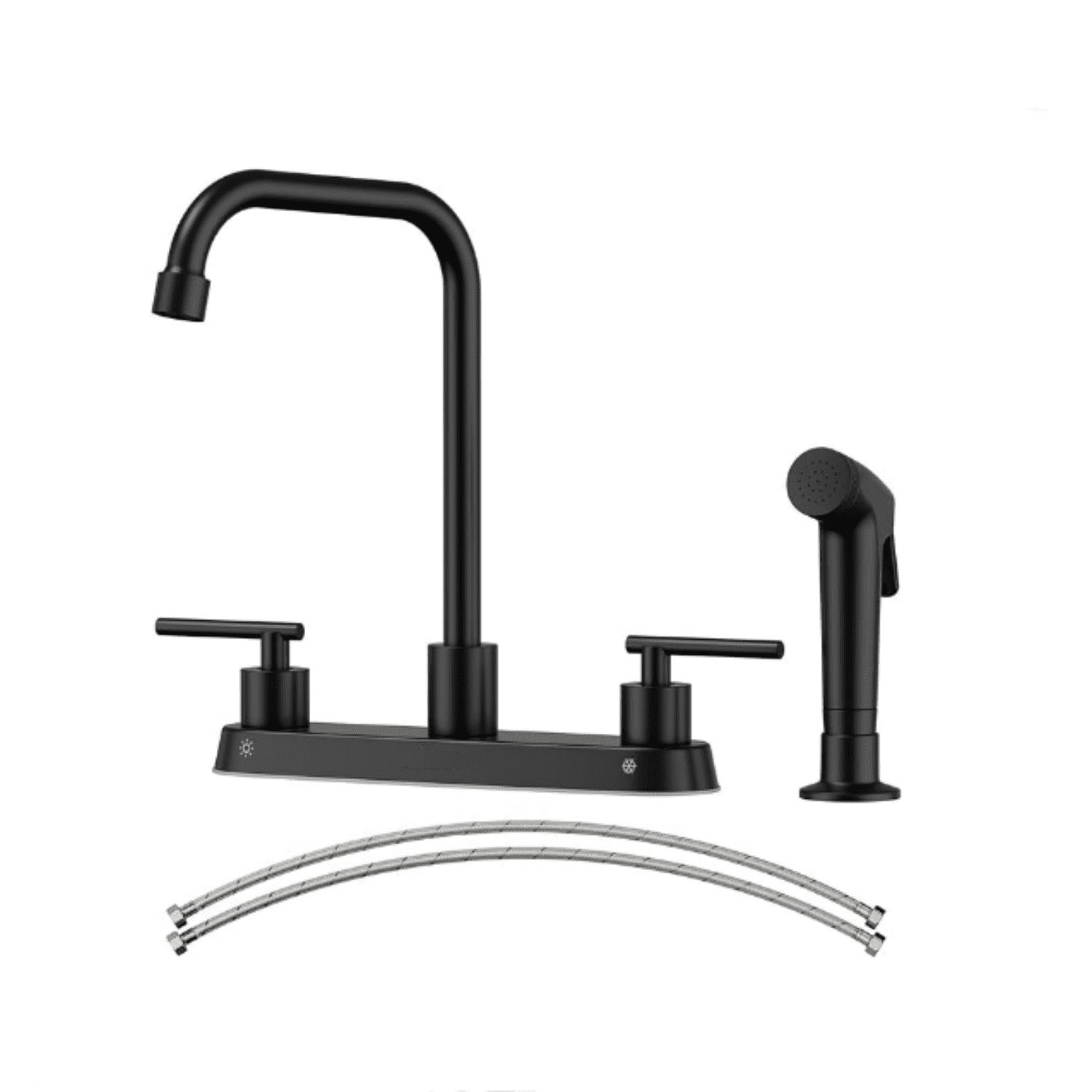 Black Kitchen Faucet with Side Sprayer, Matte Black Kitchen Sink Faucet ...