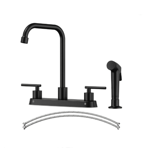 Black Kitchen Faucet with Side Sprayer, Matte Black Kitchen Sink Faucet ...