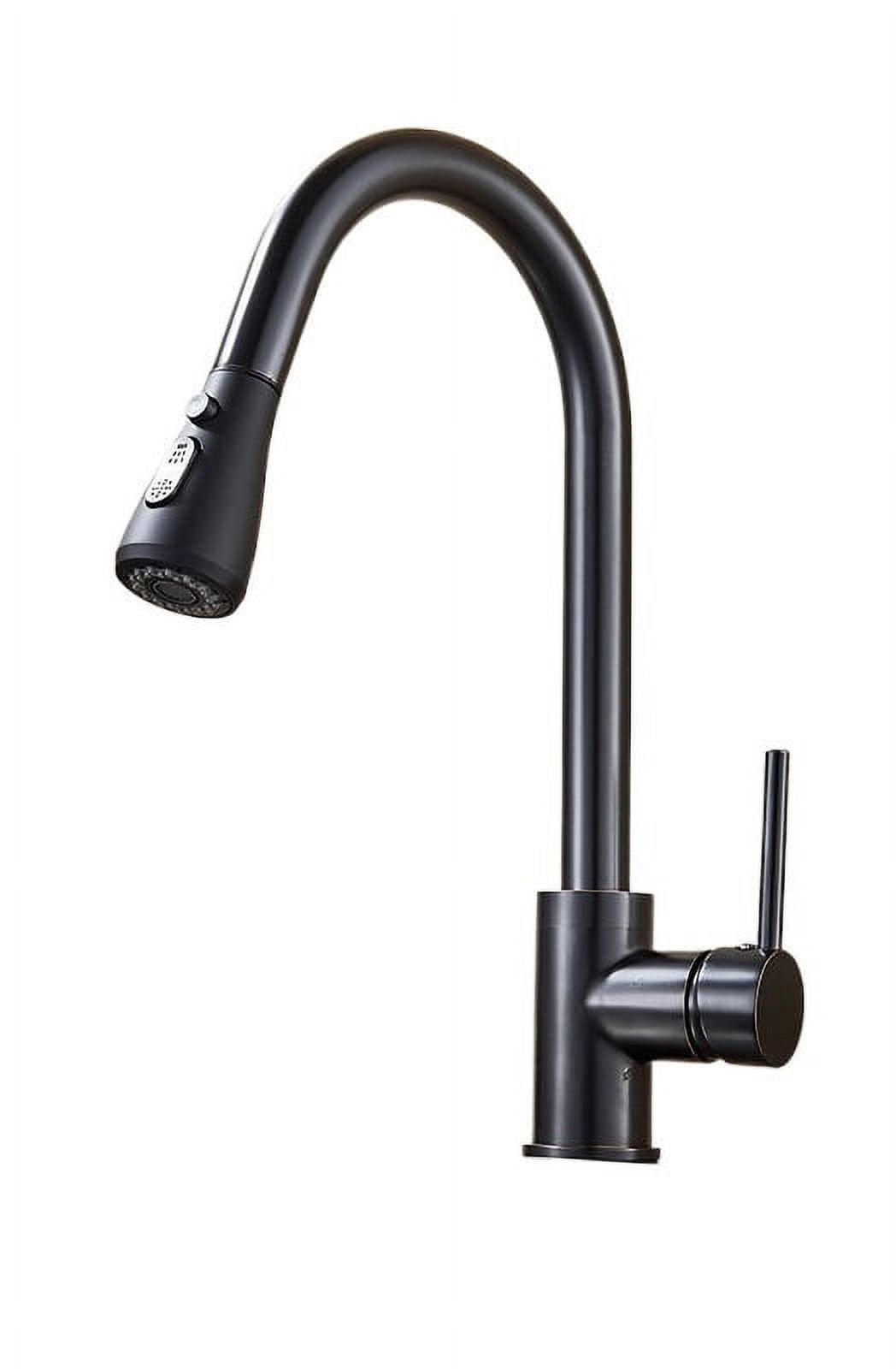 Black Kitchen Faucet, Single Hole Pull Out Spout Kitchen Sink Mixer Tap ...