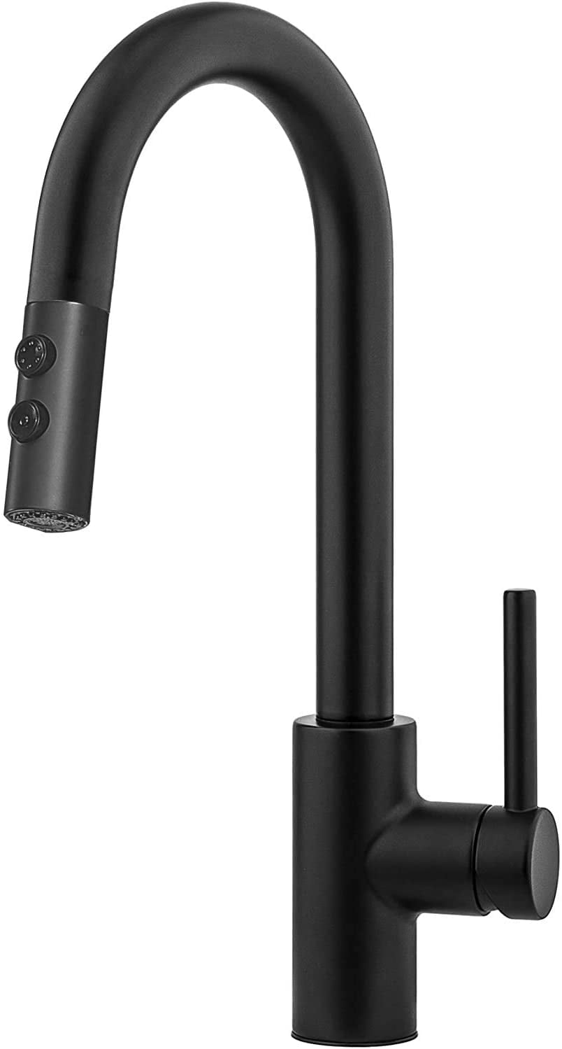 Black Kitchen Faucet with Pull Down Sprayer,Single Handle Pull Out ...