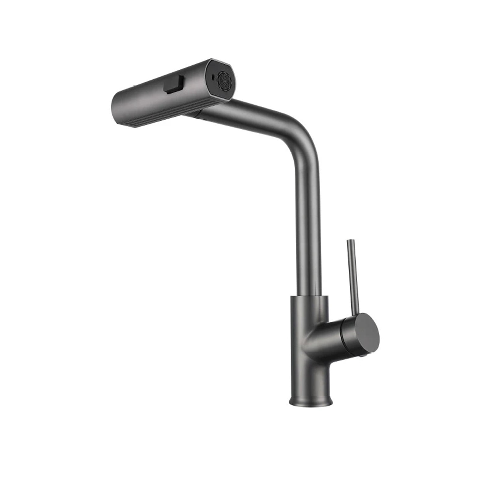 Black Kitchen Faucets Gray Pull Out Rotation Waterfall Stream Sprayer ...
