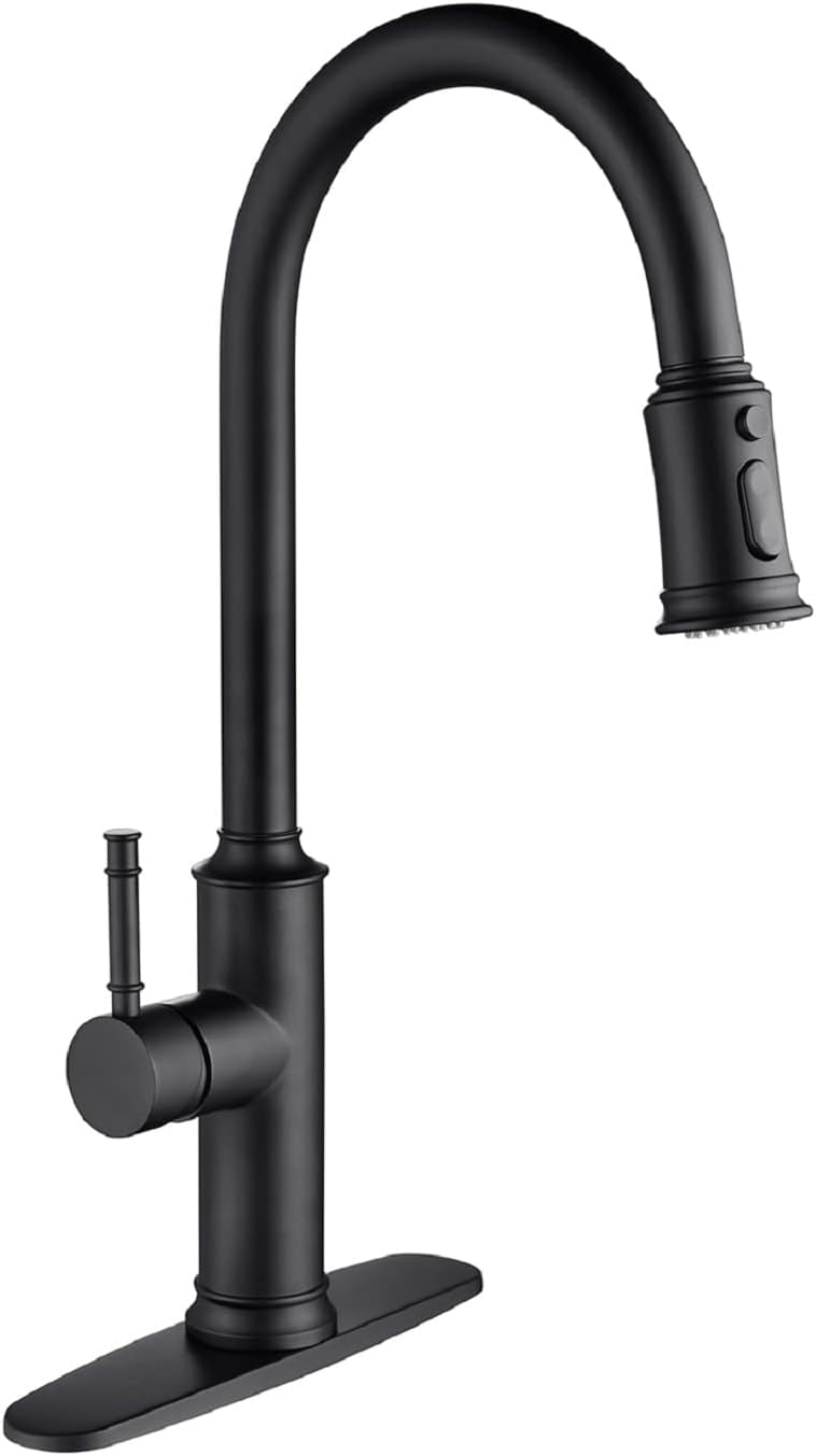 Black Kitchen Faucets, High Arc Single Lever Single Handle Stainless ...