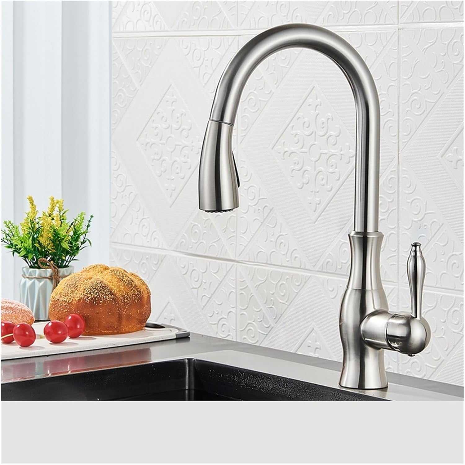 Black Kitchen Faucets Pull Out Kitchen Sink Mixer Tap Single Lever ...
