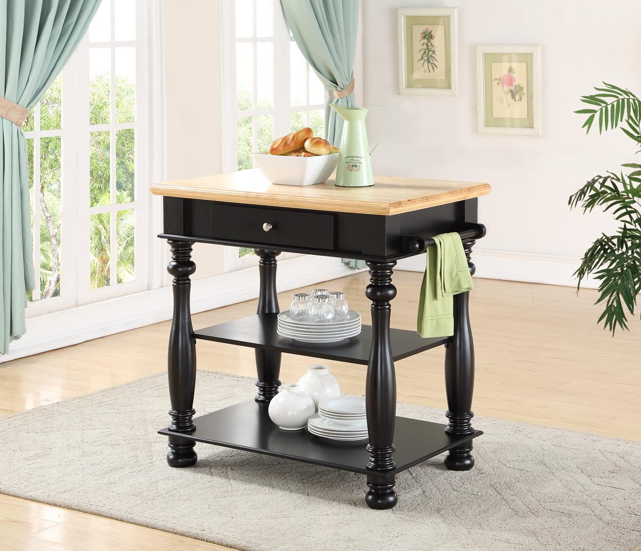 Black Kitchen Island - Walmart.com