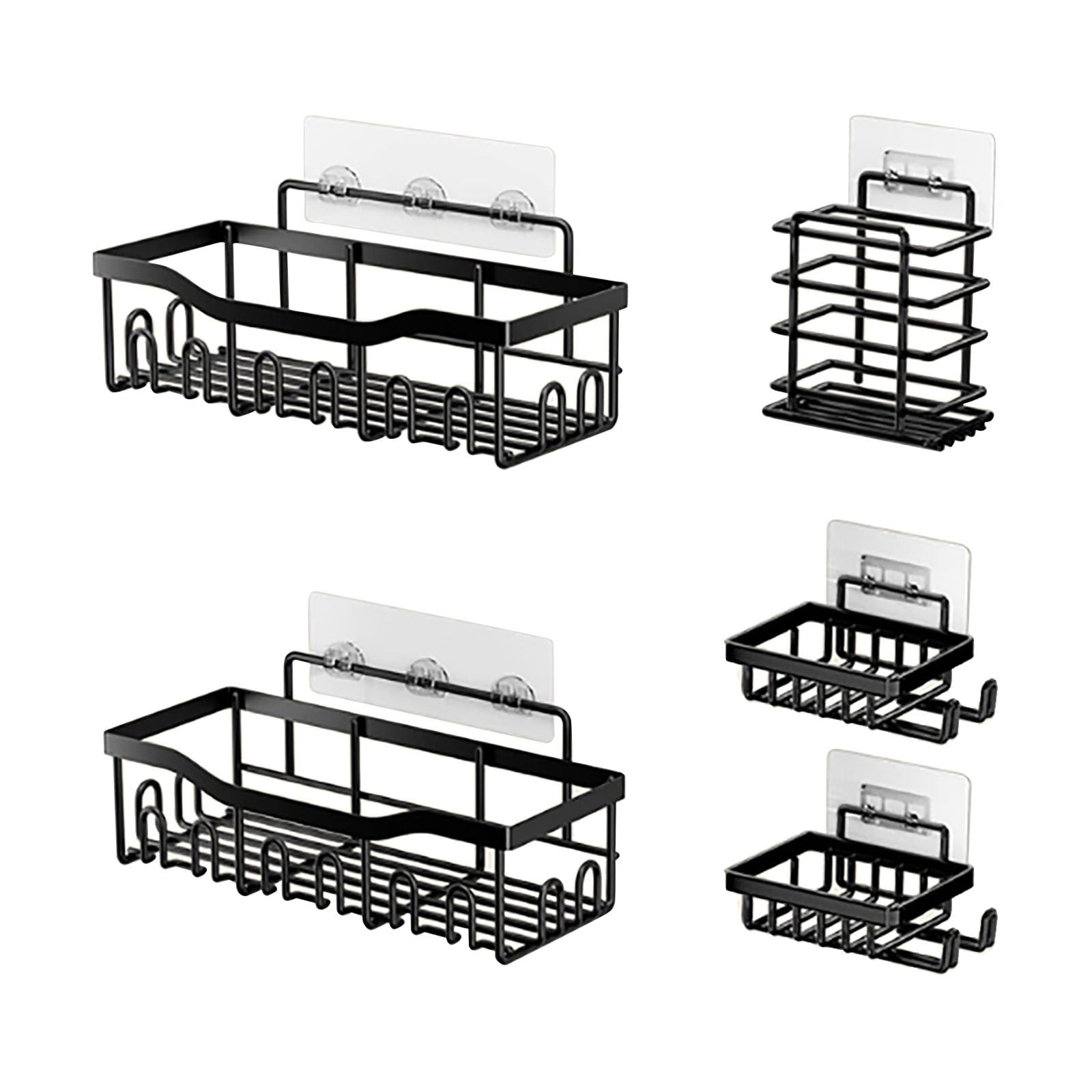 Black Kitchen Rack Bathroom Storage Rack Kitchen Wall Mounted Bathroom ...