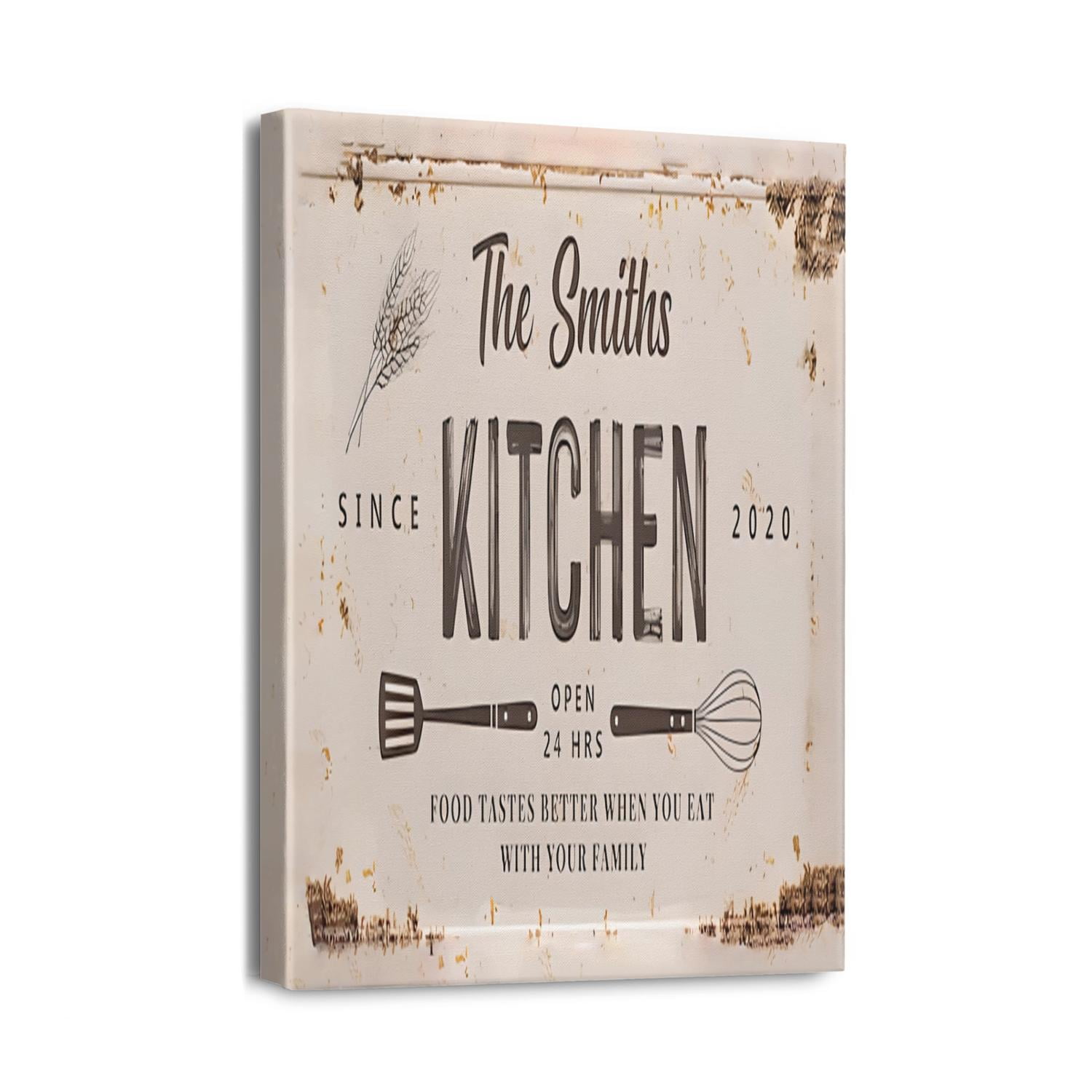 Black Kitchen Rules Wall Art - Modern Farmhouse Design - Ready to Hang ...
