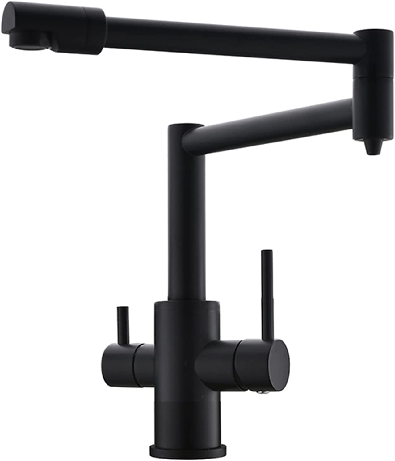 Black Kitchen Sink Faucet with Drinking Water Folding Retractable Pot ...