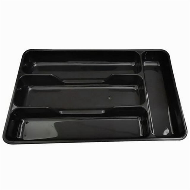 Black Kitchen Storage Containers Flatware Storage Plastic Tray Kitchen ...