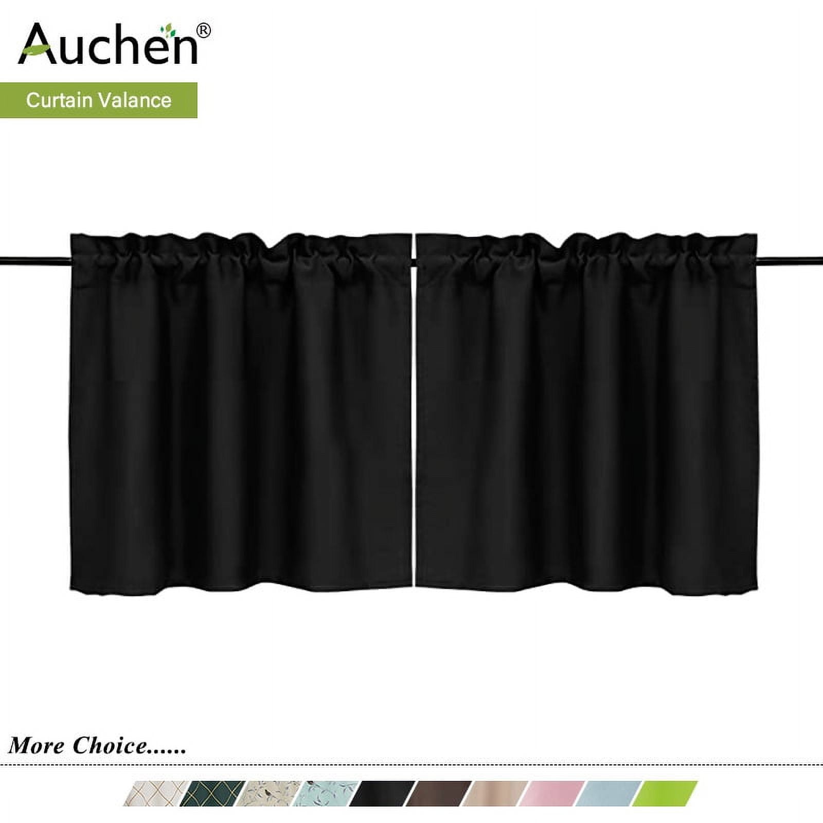 Black Kitchen Valances Curtains for Window, AUCEHN Minimalism Kitchen ...