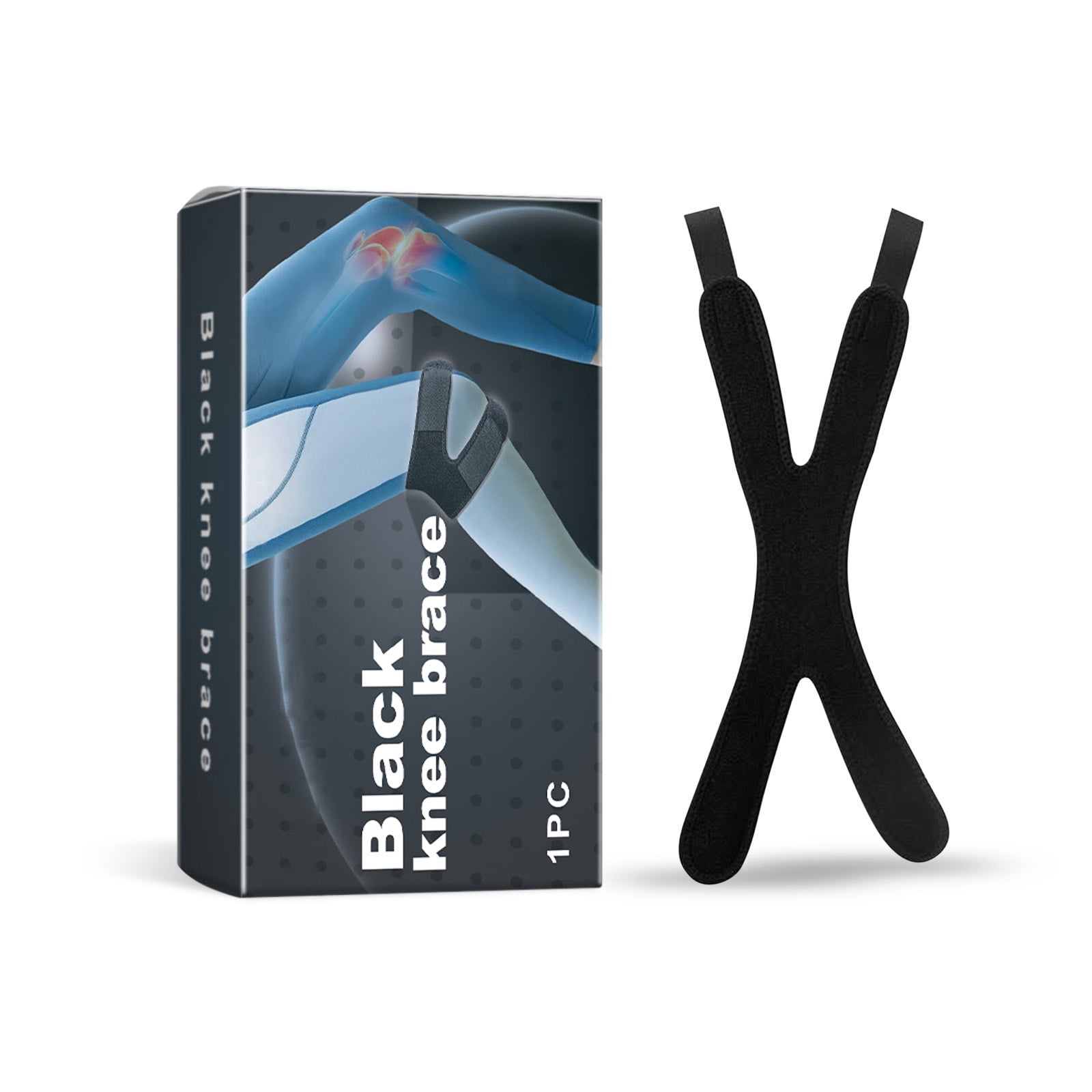 Black Knee Support Strap Bone And Joint Brackets Stress And Improve ...