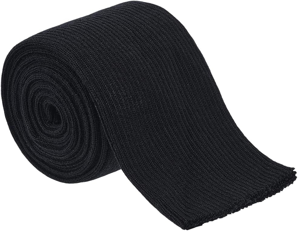 Black Knit Cuff Ribbing 43x2.9 Inch Ribbing Cuff Sleeve Tubular Rib ...