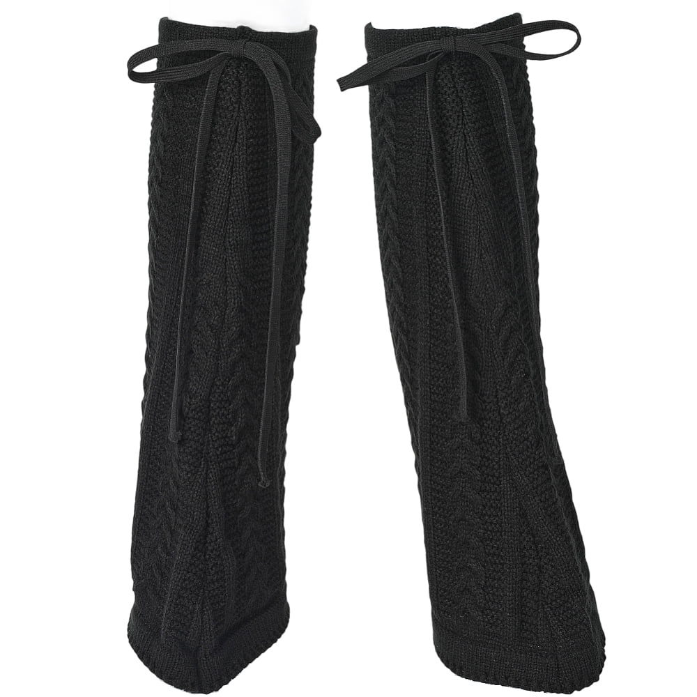 Black Knit Leg Warmers Long Knitted Kawaii Socks Cute Summer Winter ...