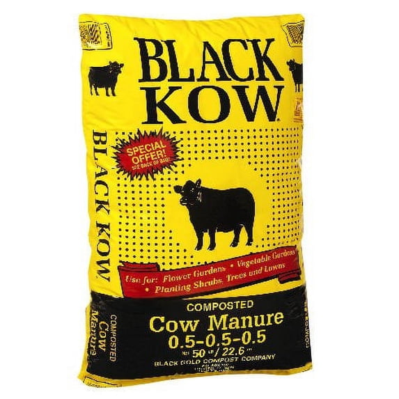 Black Kow Composted Cow Manure Fertilizer, 35 lb Bag with Slow Release ...